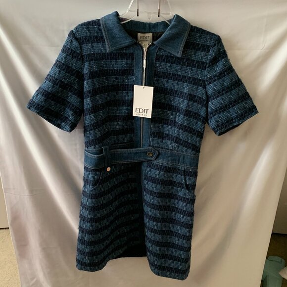 Jason Wu | Dresses | Edit By Jason Wu Denim Tweed Collar Mini Dress In ...